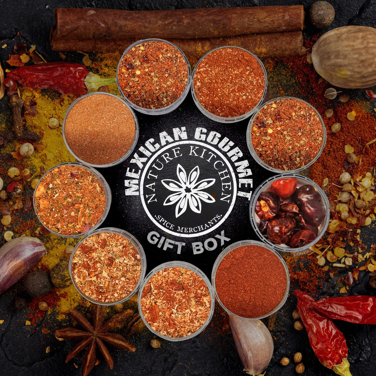 Mexican Seasoning Gift Box 9 Spice Pots & Recipe Cards