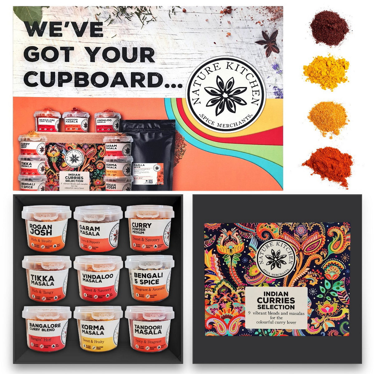 "Indian Curry's Gift Box | 9 Masala Blends & Recipe Cards"