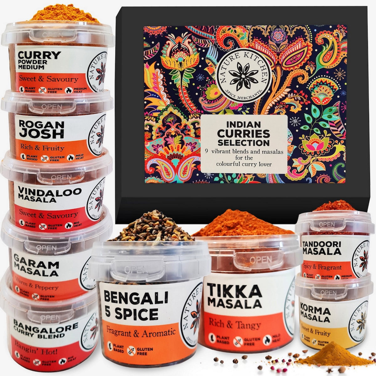 "Indian Curry's Gift Box | 9 Masala Blends & Recipe Cards"