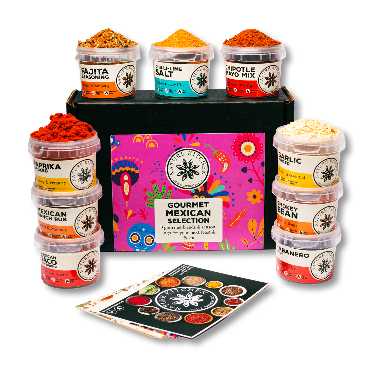 Mexican Seasoning Gift Box 9 Spice Pots & Recipe Cards