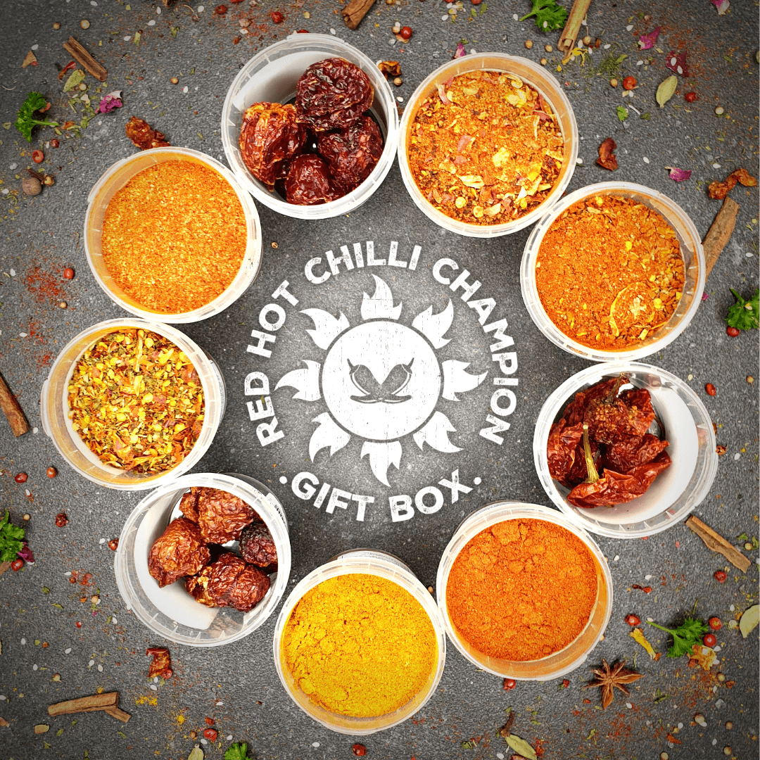Red Hot Chilli Selection Gift Box 9 Spice Pots a Scoville Scale and Re