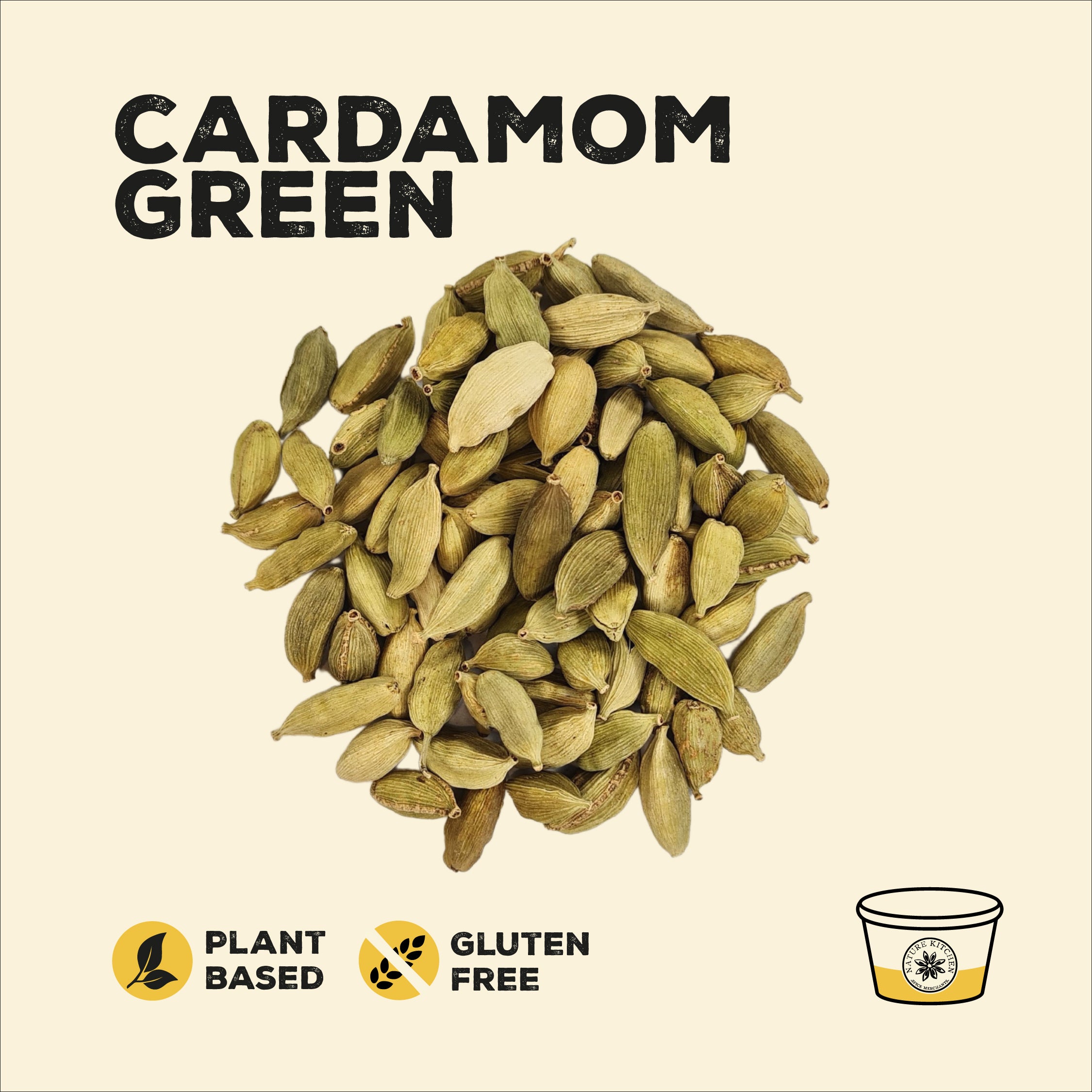 Cardamom Pods Green 45g Pot Amomom - habu alhal Cardamom