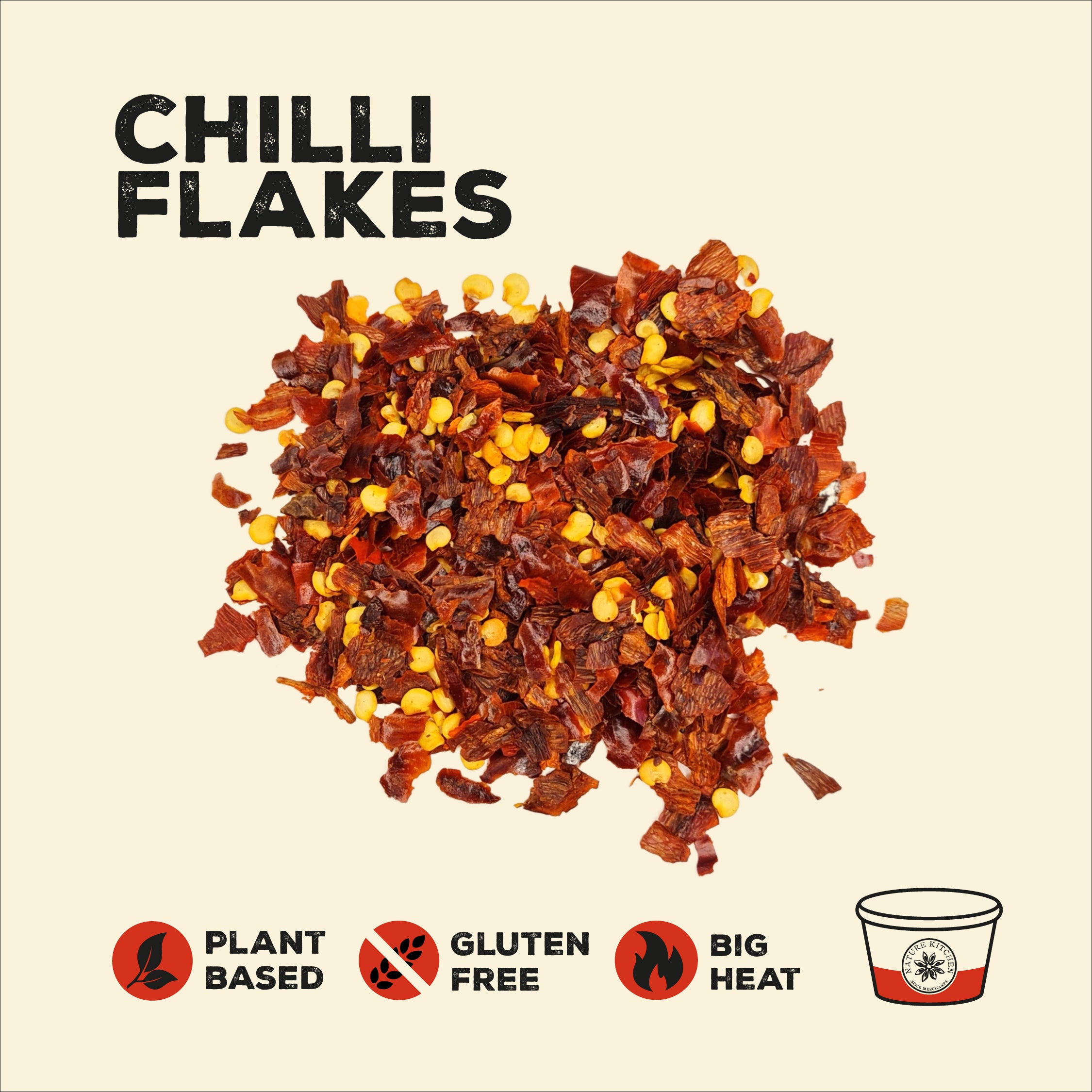 Chilli Flakes 1 x 40g Pot add heat and colour to a dish