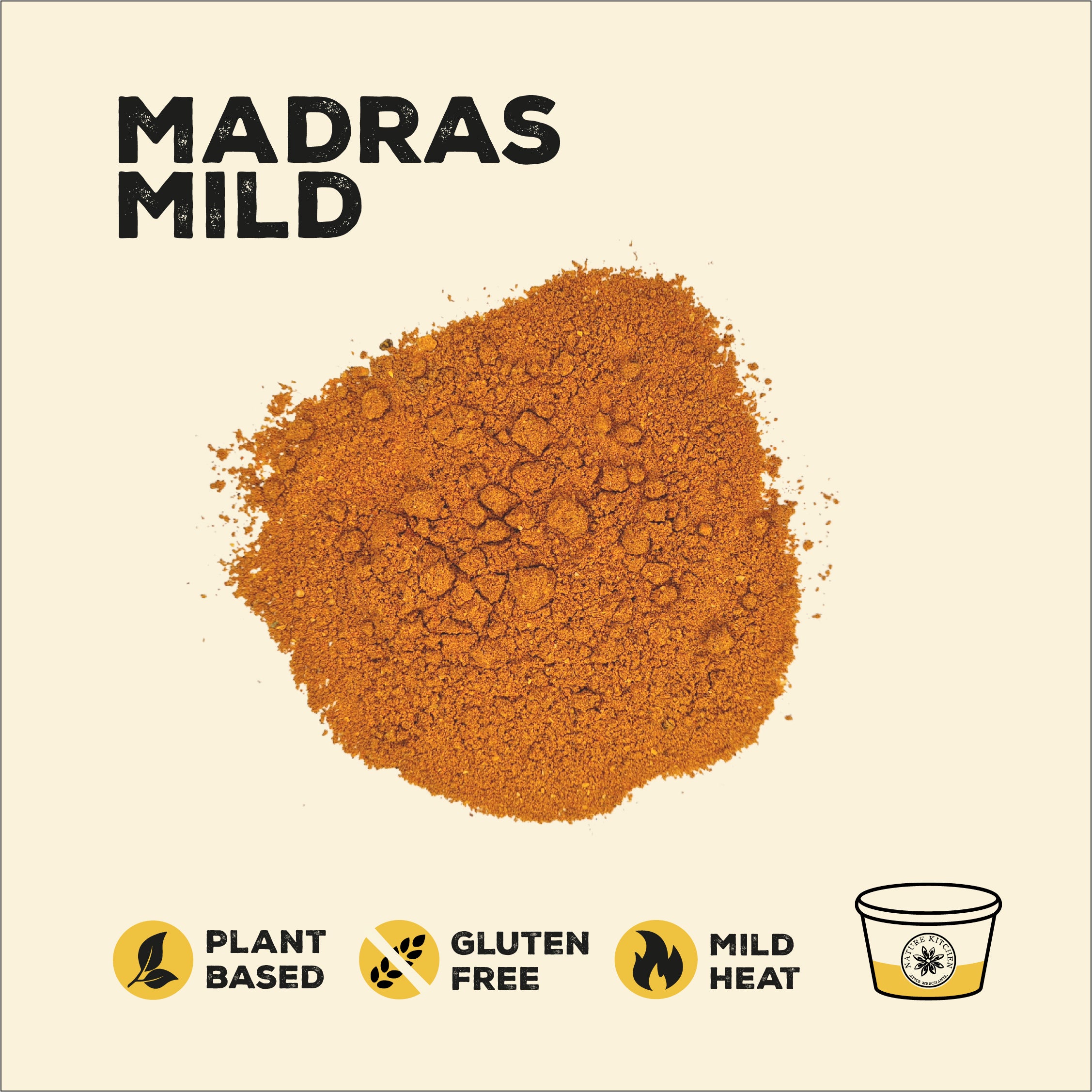 Madras Curry Powder Mild Heat 1 x 50g Pot