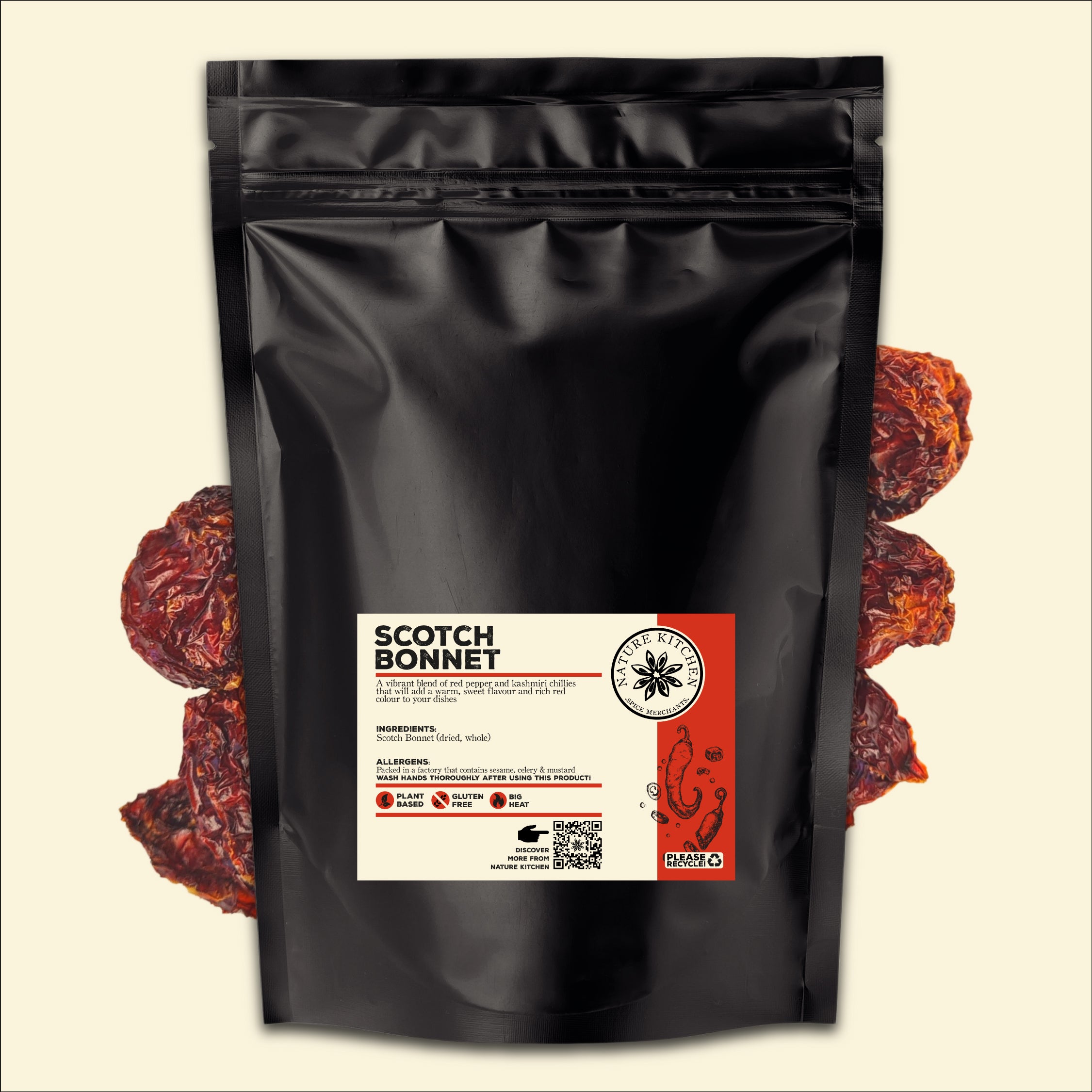 Chilli Scotch Bonnet 100g Hot Mexican Skoville heat = 200