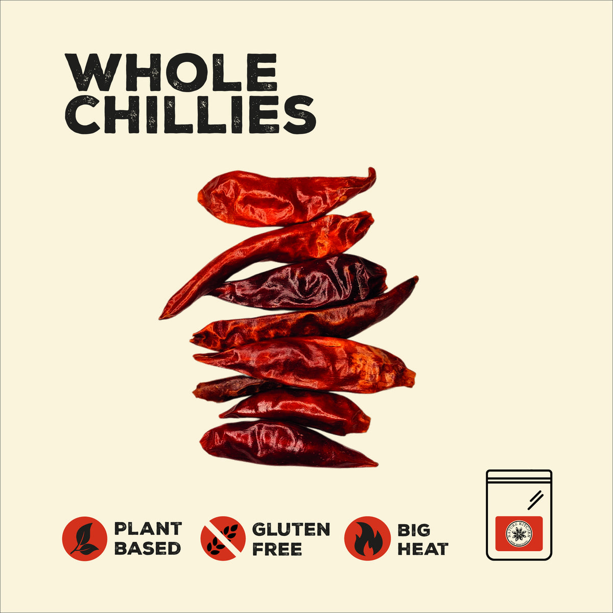 Chilli Whole 200g The flavour is hot but not unbearable